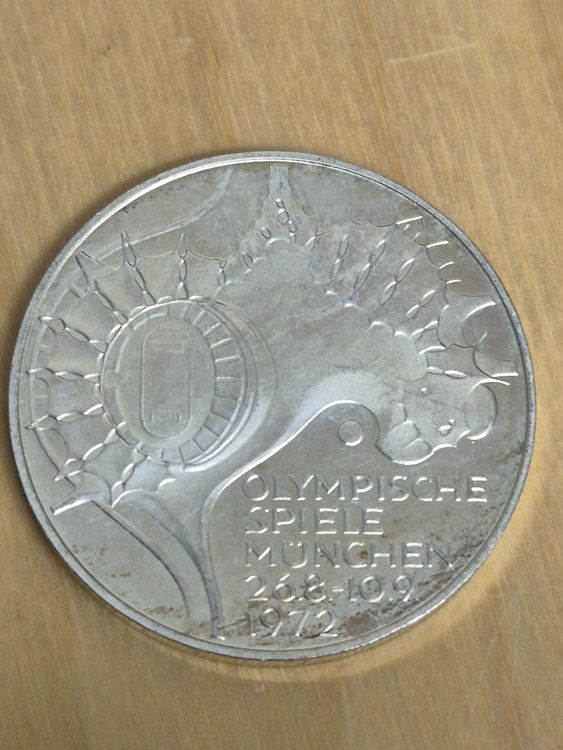 DE-10 DM Gedenkmünze 1972 F, Silber Zustand gem. Bilder (Gebraucht) in Oberuzwil für CHF 9 – mit ...