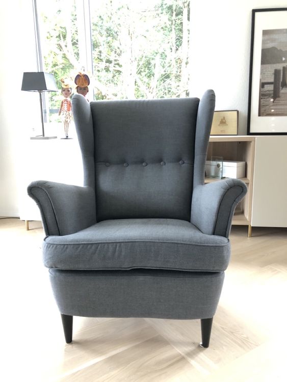 Strandmon wing chair, Nordvalla dark grey | Kaufen auf Ricardo