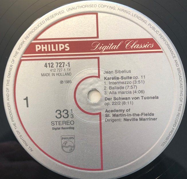 Sibelius - Karelia Suite / Grieg - Holberg Suite (LP) (Gebraucht) in ...