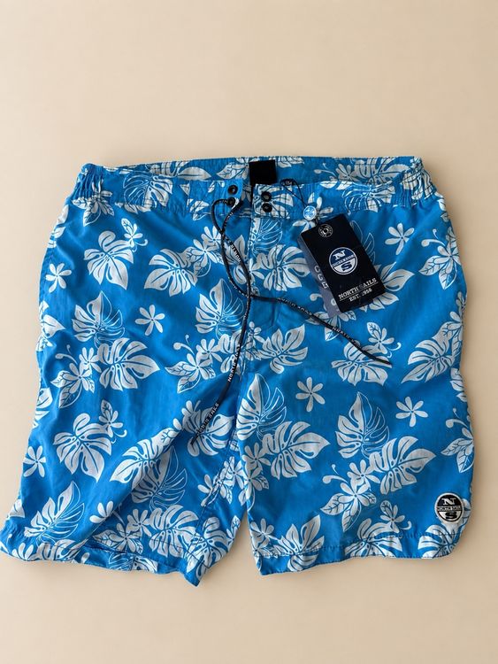 Costume da bagno North Sails blu con fiori bianchi taglia 14 (Neu und ...