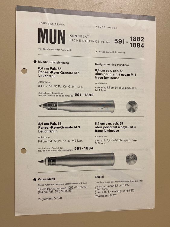 MUN Kennblatt: 8,4cm PAK 55 - Pz Ke G | Kaufen auf Ricardo