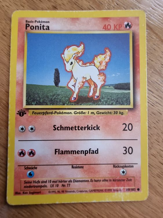 Pokémon Ponita Base Set 1.Edition DE 60/102 (Gebraucht) in Roggwil BE ...