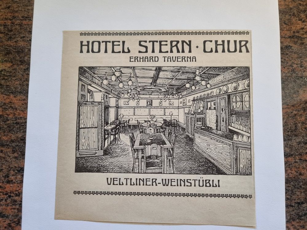 Originale Hotel Stern Chur-Grafik, Erhard Taverna! (Gebraucht) in ...