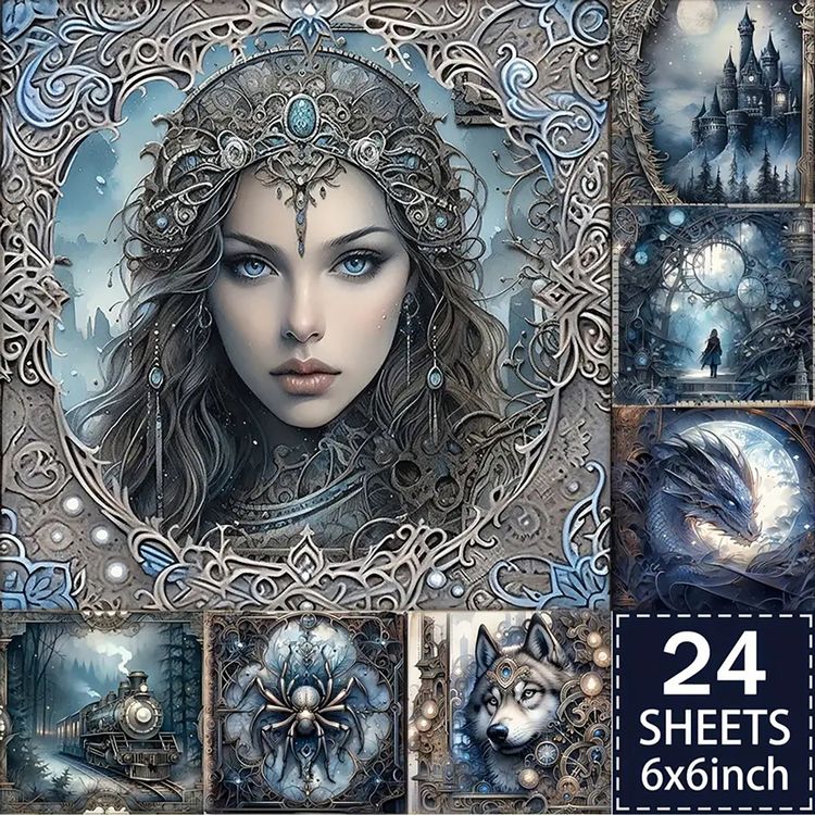 24 Blätter A5 Vintage Papier - Steampunk Dark Metal Stil | Kaufen auf ...