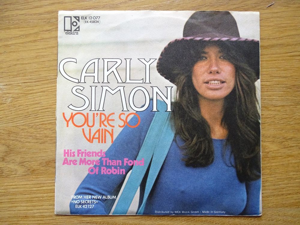 7", Carly Simon, You're so Vain / His Friends are more..., D (Gebraucht ...