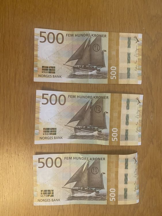 Norwegische Kronen Banknoten 1500 NOK Neu gem ss Beschreibung In