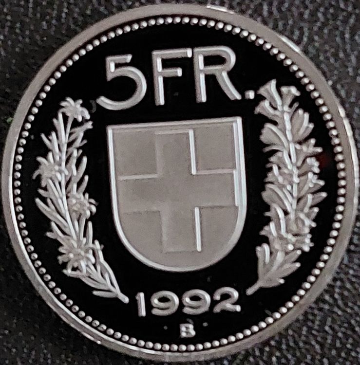 5 Franken Schweiz 1992 pp / aus Münzsatz (Neu (gemäss Beschreibung)) in Arch für CHF 20 – mit ...