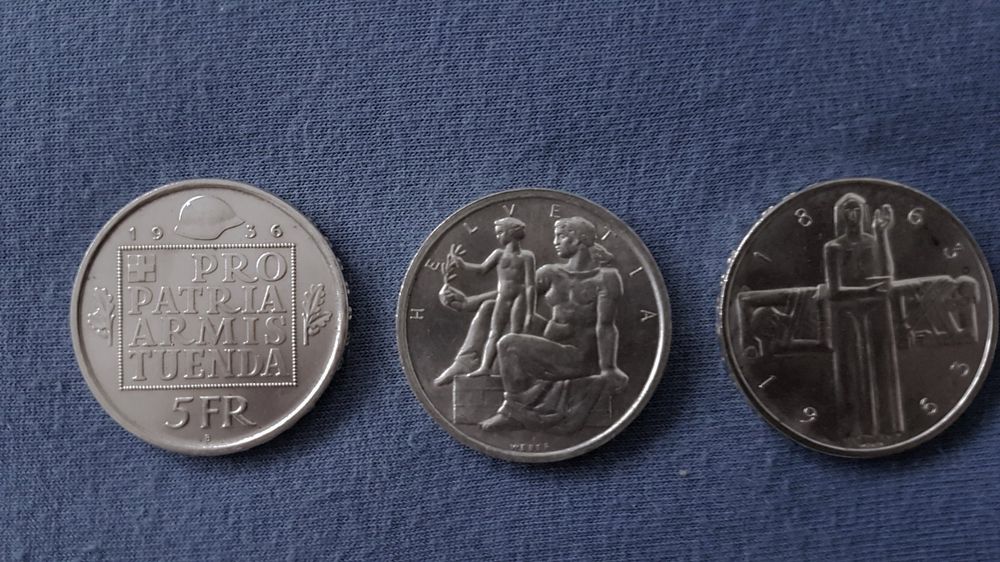 3x5 Fr Silber Gedenkmünzen 1936-1948-1963 ab nur 1 Fr !!! (Gebraucht) in Camignolo für CHF 26 ...