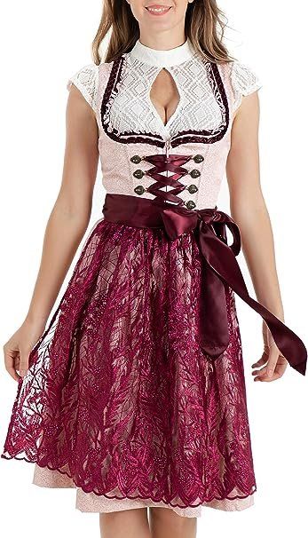Dirndl Damen inkl. Dirndl Schürze, Midi Trachtenkleid Dirndl (Neu und originalverpackt) in ...