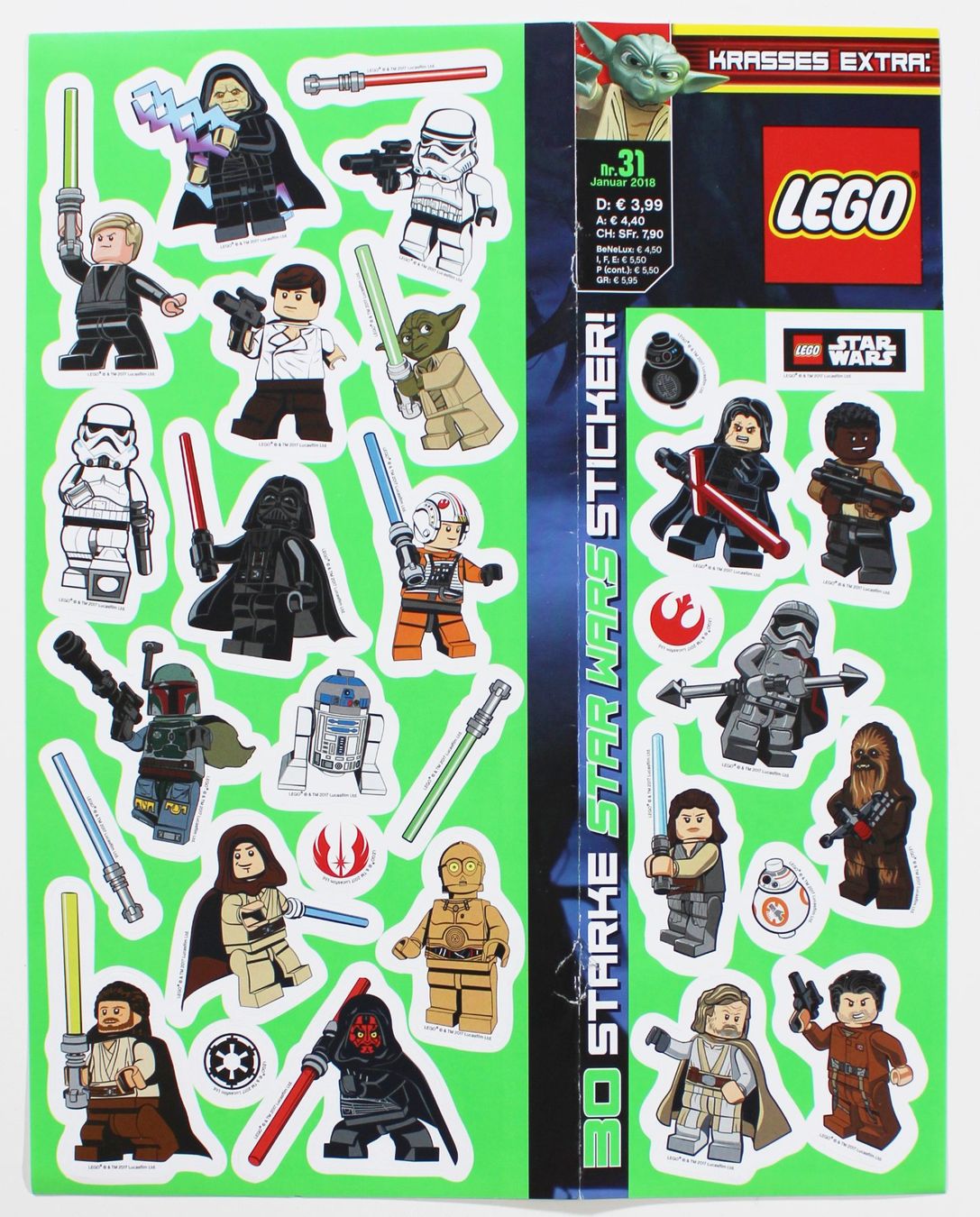 LEGO Star Wars 70 verschiedene Sticker Aufkleber Abziehbild (Neu ...