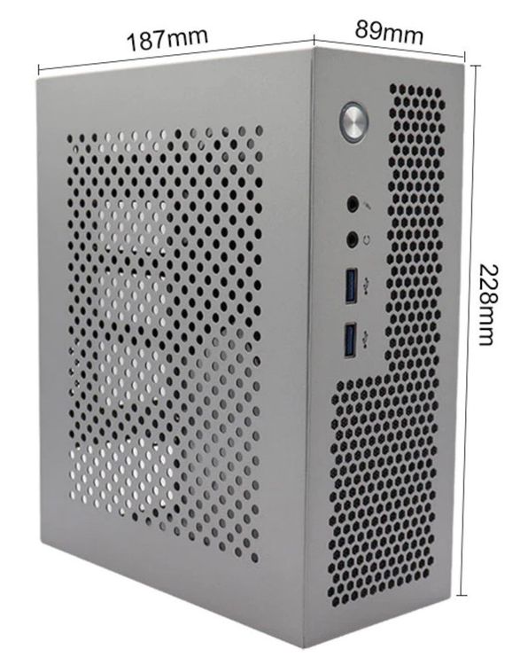 Mini-PC Gehäuse für Mini-ITX Mainboards, silbern (Neu und ...