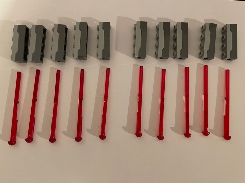 Lego 10 x Feder Kanone Spring Shooter mit roten Pfeilen (Neu (gemäss ...