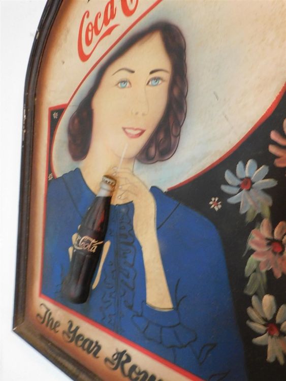Werbebild Coca Cola ca 50er Motivg Holz Werbebild Coca Cola (Gebraucht ...