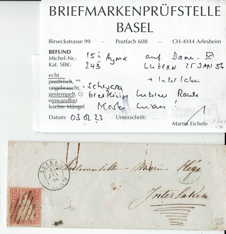 STRUBEL 15RP(24B/B1)>INTERLAKEN BEFUND (Gebraucht) in Rüschlikon für CHF 60 – mit Lieferung auf ...