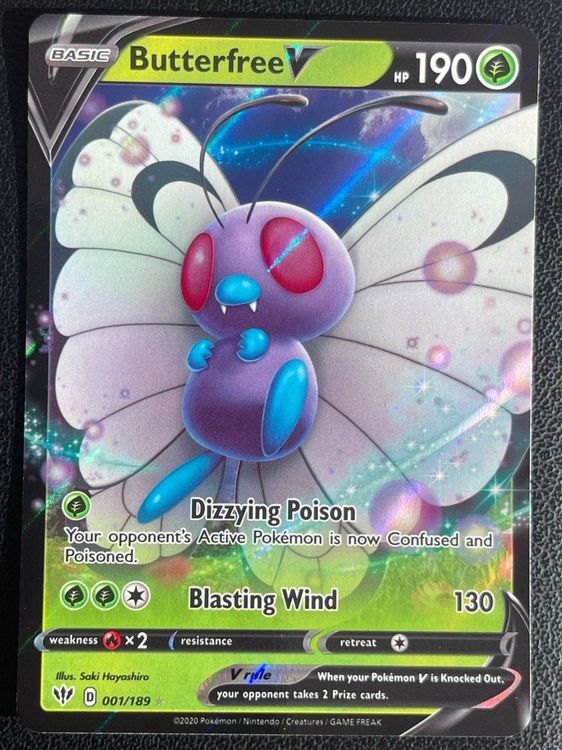 Butterfree V 001/189 Ultra Rare Pokémon Darkness Ablaze | Kaufen auf ...