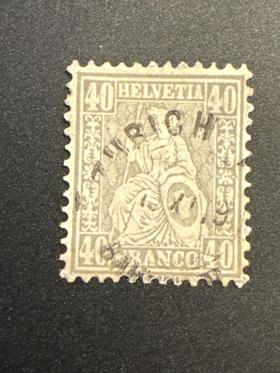 1878 Sitzende Helvetia weisses Papier, ZNr. 42 (Mi34), geste (Gebraucht) in Küssnacht am Rigi ...