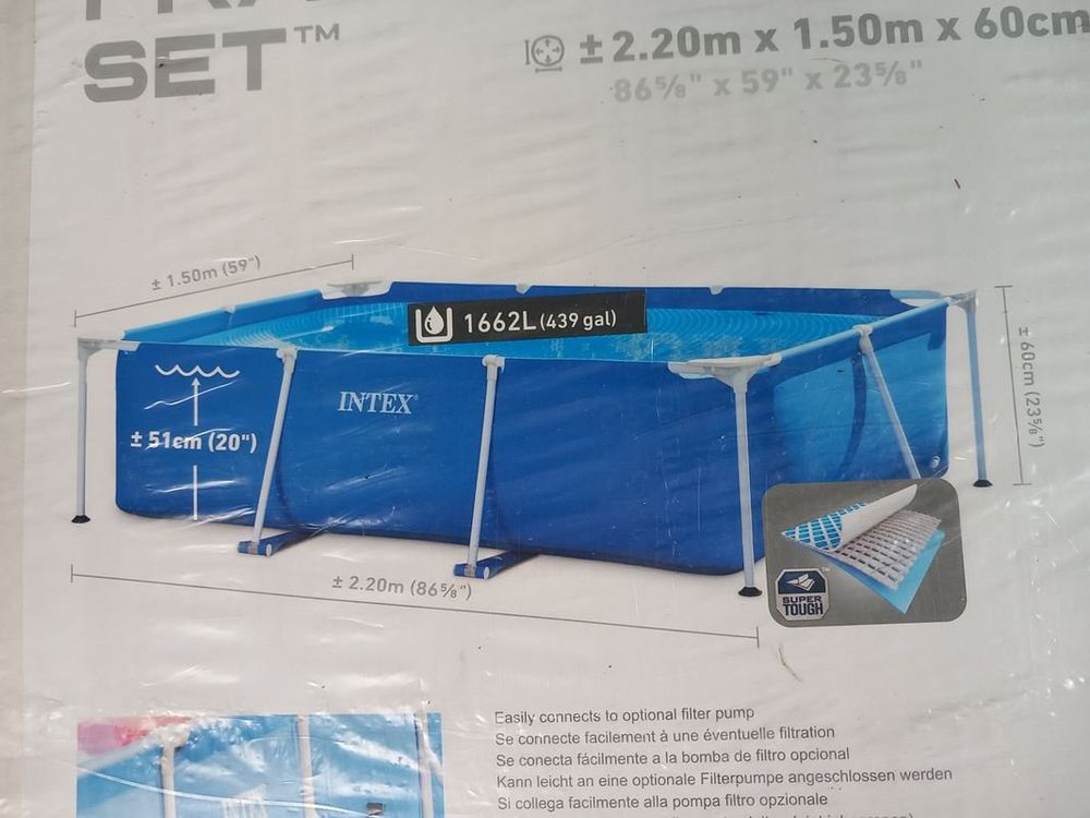 INTEX Rectangular Frame Pool Set™ (Neu (gemäss Beschreibung)) in Hünenberg für CHF 7 – mit ...
