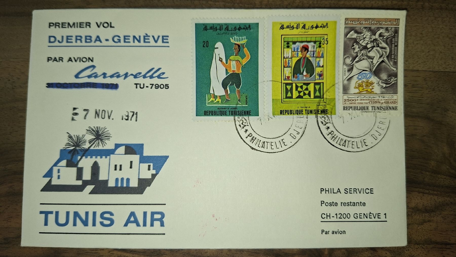 Swissair Djerba - Geneve 07.11.1971 (D'occasion) à Balgach pour CHF 1 ...