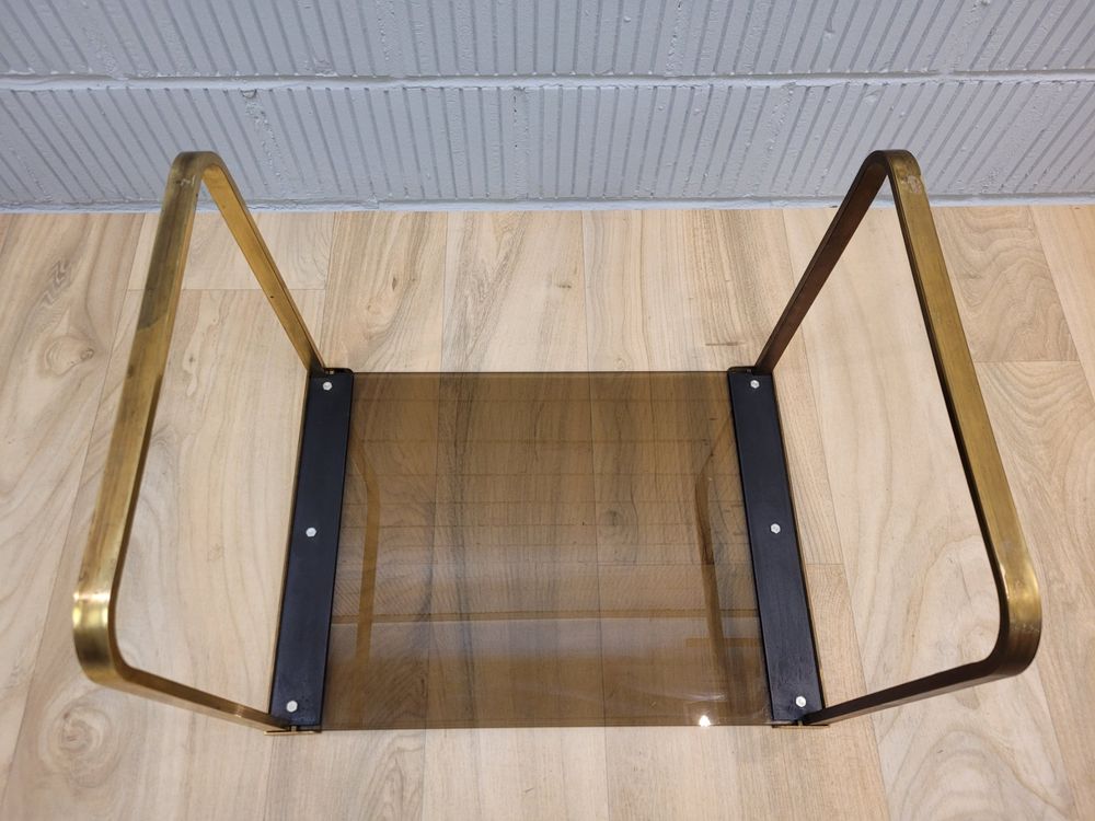 1970 J Design Messing Rauchglas Beistelltisch Coffee Table | Kaufen auf ...