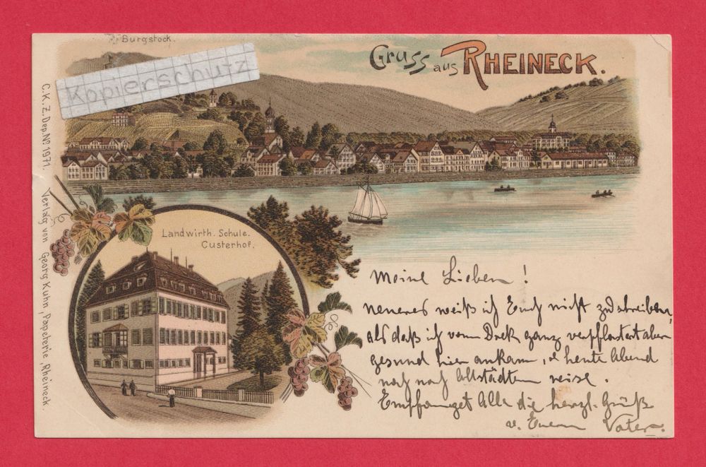 Gruss aus Rheineck (SG) am Alten Rhein (Farb-Litho) (Gebraucht) in Zürich für CHF 18 – mit ...