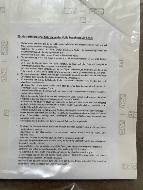 3 Bögen Carbon Folie (Neu und originalverpackt) in Bronschhofen für CHF 16 – mit Lieferung auf ...