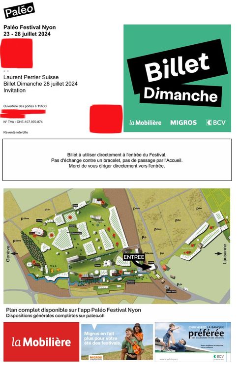 Billet Paleo 2024 - Dimanche (Neu (gemäss Beschreibung)) in Eysins für ...