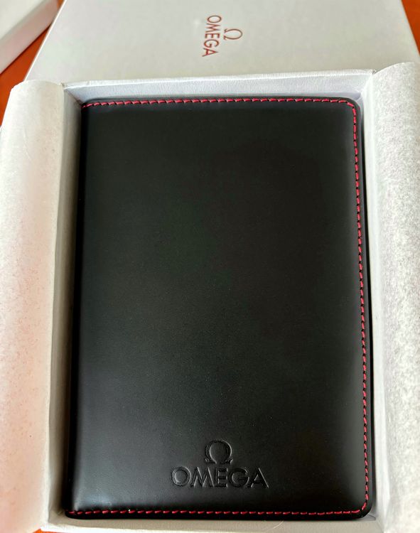 OMEGA Leather Black wallet / passport holder with box NEW | Kaufen auf ...
