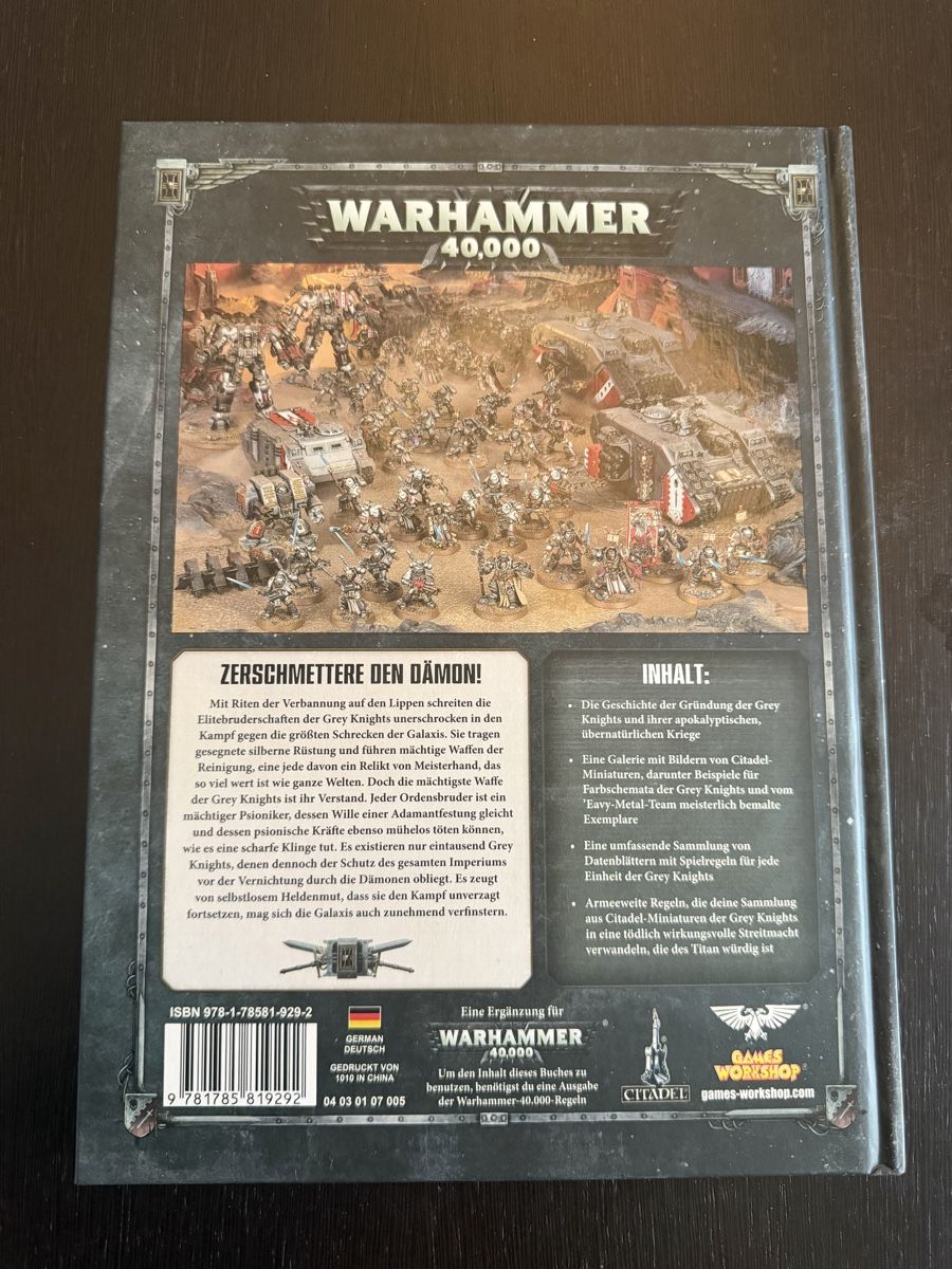 Warhammer 40.000 Codex Adeptus Astartes Grey Knights! (Nuovo (secondo ...