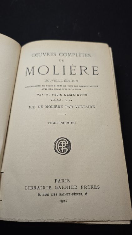 Molière – Œuvres complètes, 2 volumi, Garnier Frères (Parigi (Gebraucht ...