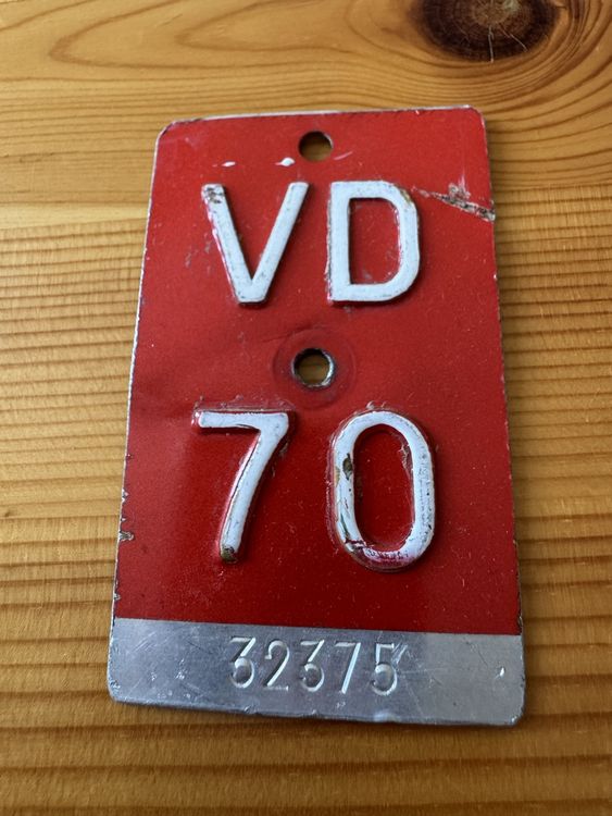 Plaque de Vélo Vaud VD 70 Vintage Collector Superbe! (D'occasion) à ...