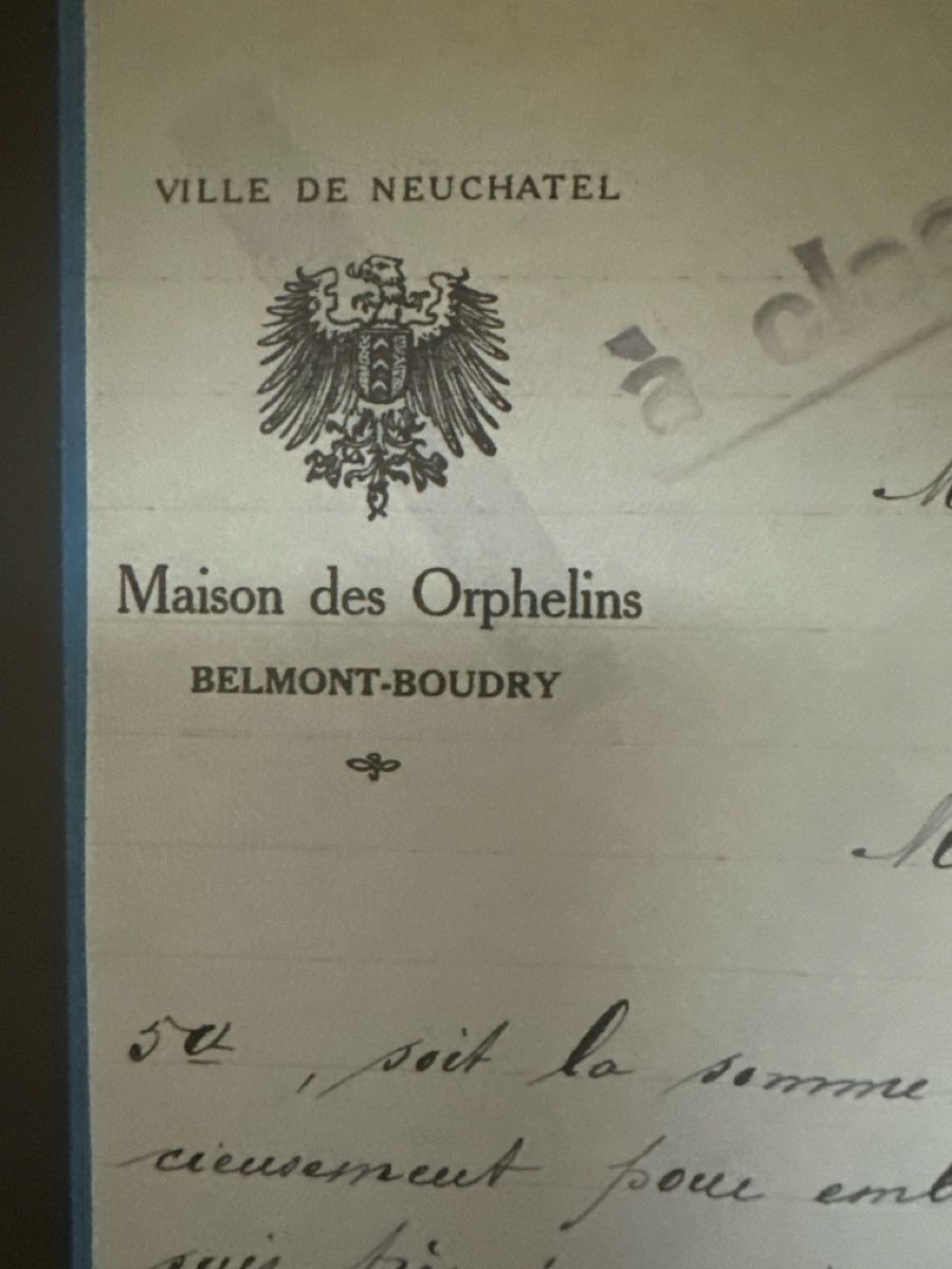 Lettre originale 1927 de Neuchâtel , maison des orphelins (D'occasion ...