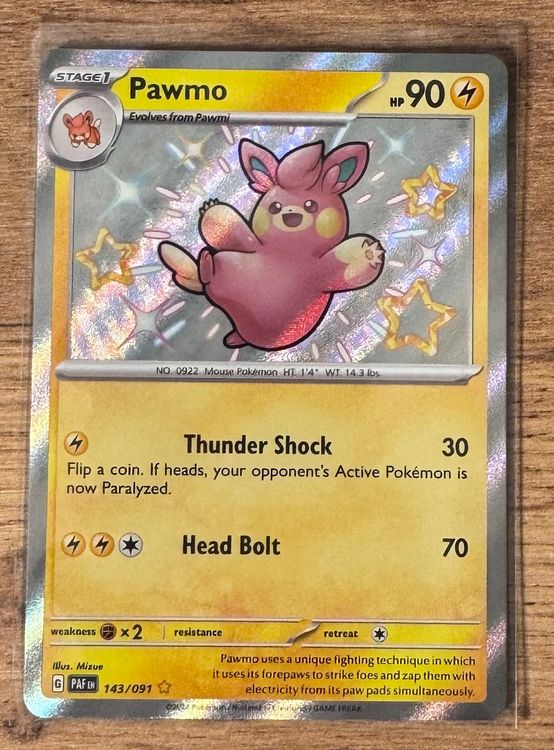 Pawmo BABY SHINY 143/091 Pokemon Paldean Fates (Neu (gemäss ...