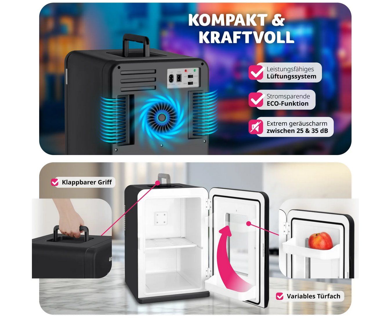 Tragbarer Mini-Kühlschrank 2 in 1 Kühl- und Heizfunktion, l (Neu ...