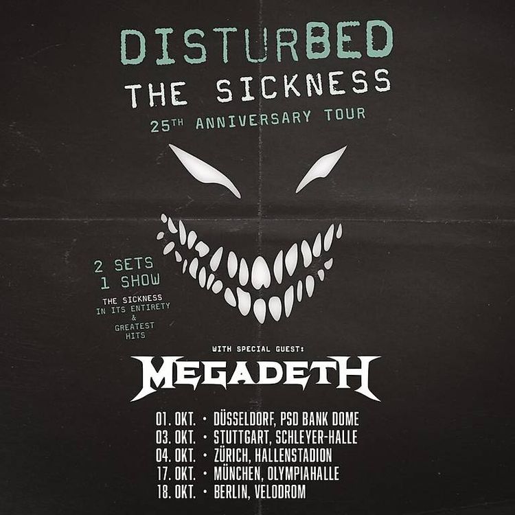 Disturbed & Megadeth - Golden Circle - Zürich 04.10.2025 (Neu (gemäss ...
