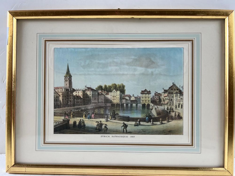 ZÜRICH RATHAUSQUAI 1885 Grafik / Druck (Gebraucht) in Neuhausen am Rheinfall für CHF 5 – mit ...