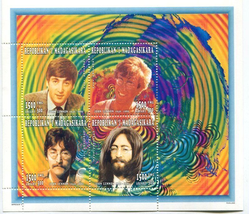 Block The Beatles. John Lennon. Madagaskar (Neu und originalverpackt ...
