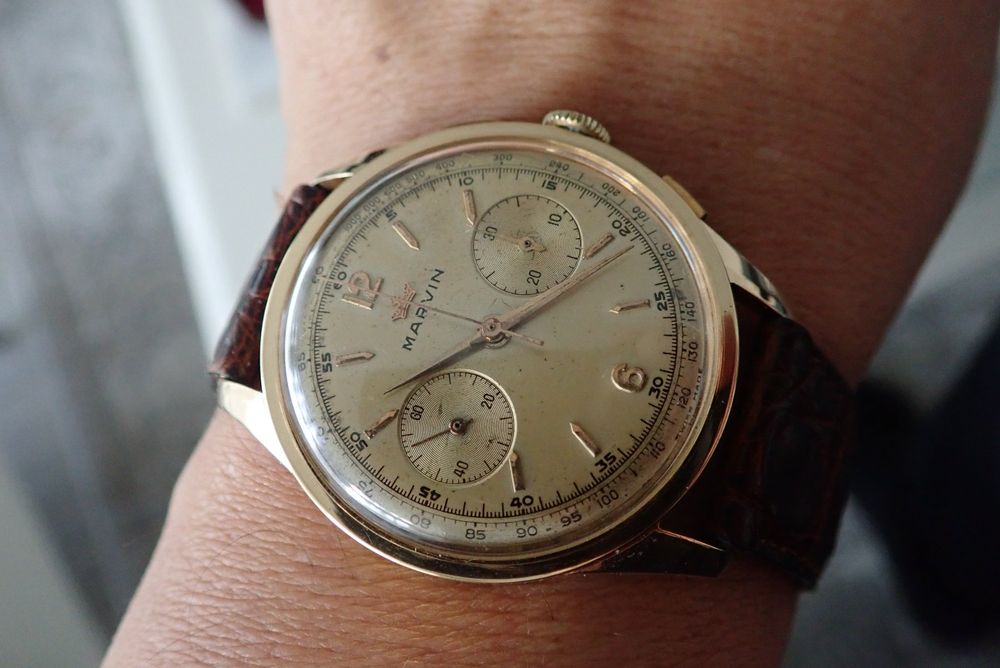 VINTAGE!! MARVIN 18K. GOLD KRONOGRAPH KALIBER VALJOUX 23 | Kaufen auf ...