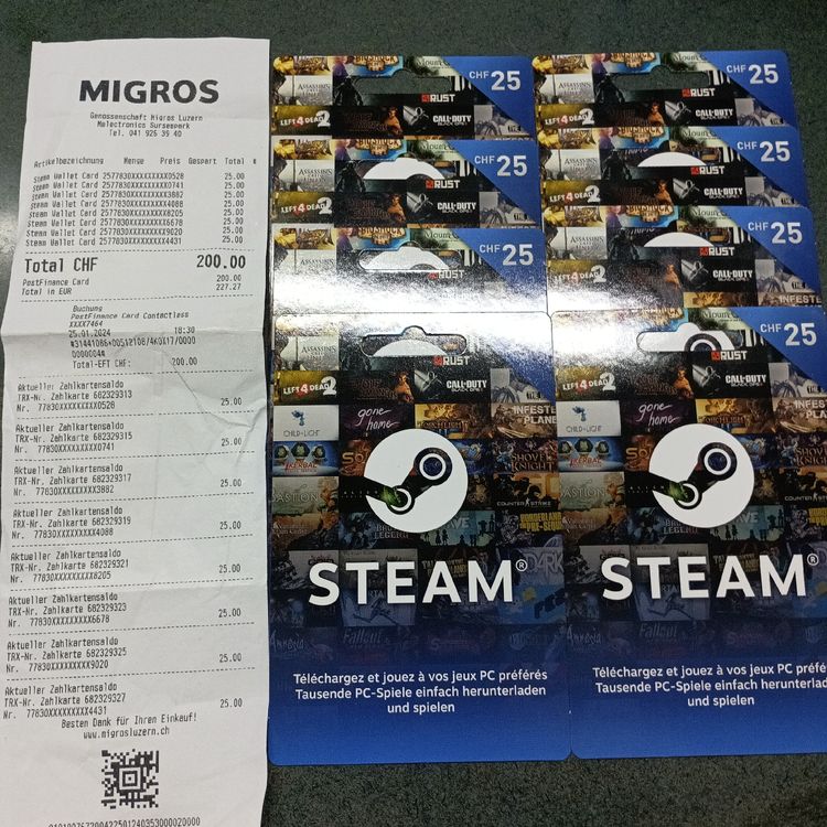 Steam Card (Neu und originalverpackt) in Sursee für CHF 180 – mit ...