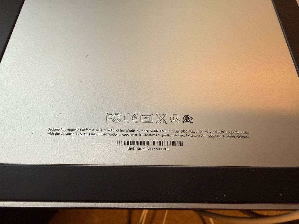 Apple Thunderbolt Display – 27 Zoll (Modell A 1407) (Gebraucht) in Port ...