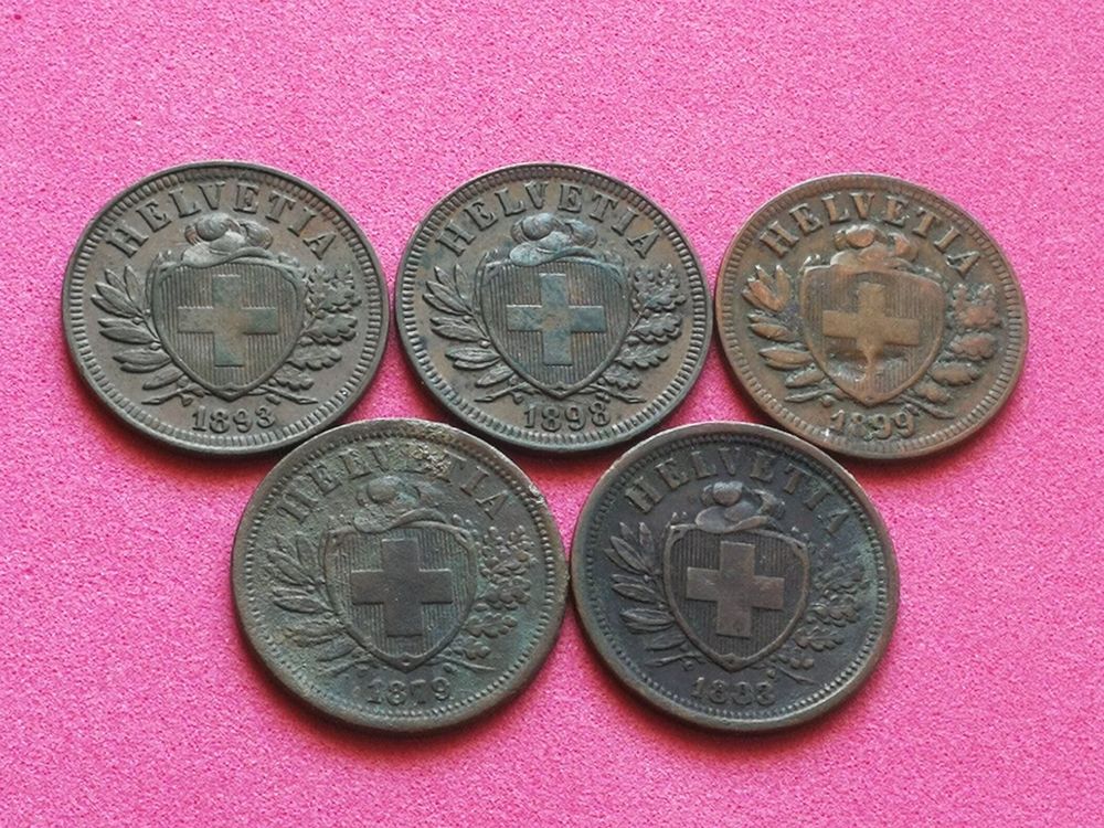 Schweiz - 2 Rappen 1879 - 1899 (Gebraucht) in Boniswil für CHF 33 – mit Lieferung auf Ricardo kaufen