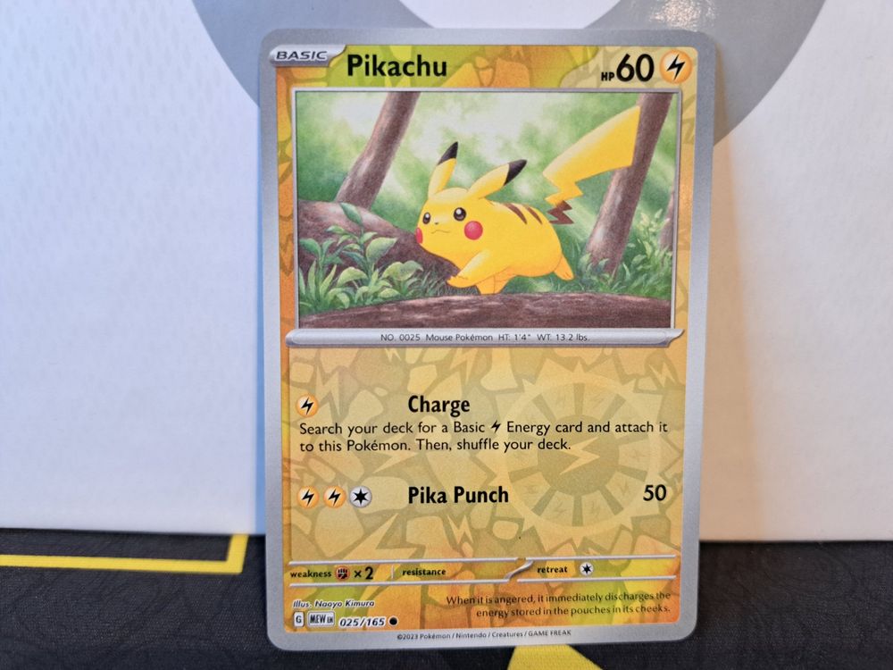 PIKACHU REVERSE HOLO POKEMON 151 KARTE 025/165 EN (Gebraucht) in ...