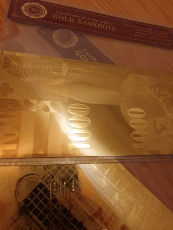 2 stk. 1000 CHF Gold - Banknote Schweiz (Neu (gemäss Beschreibung)) in ...