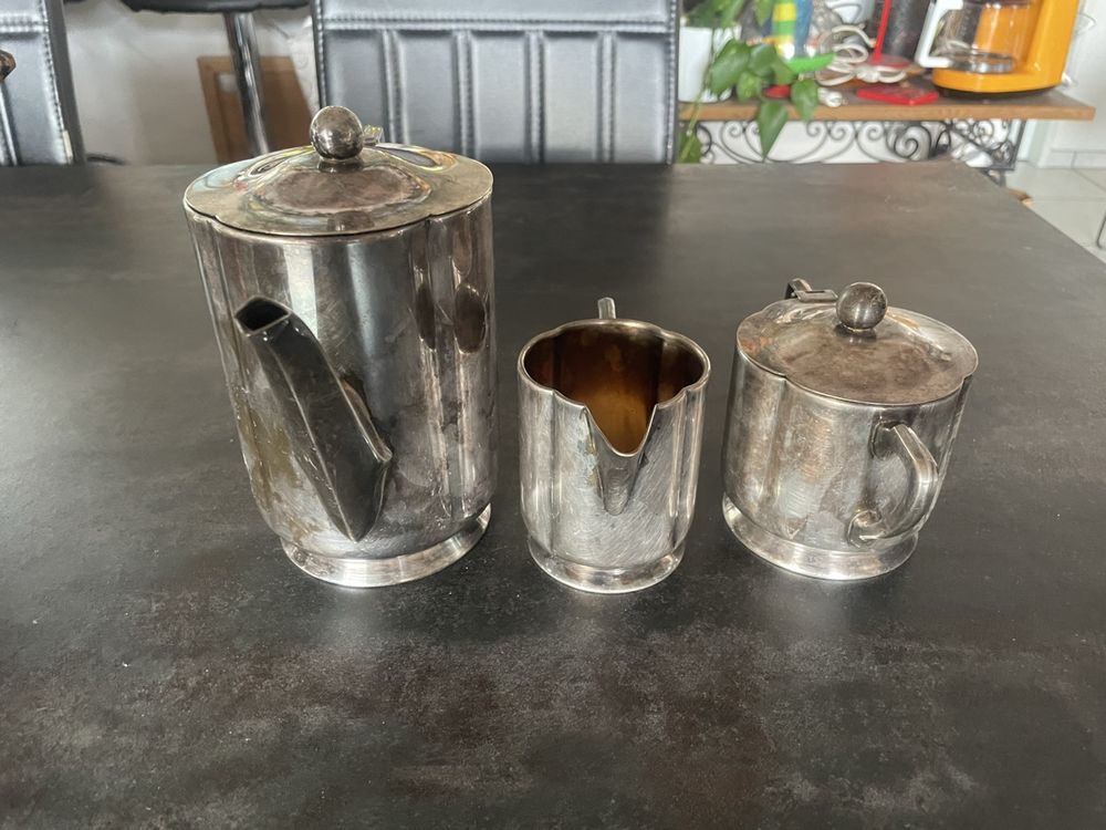 Verseuse + Pot à Lait + Sucrière Sigg Métal Argenté (D'occasion) à ...