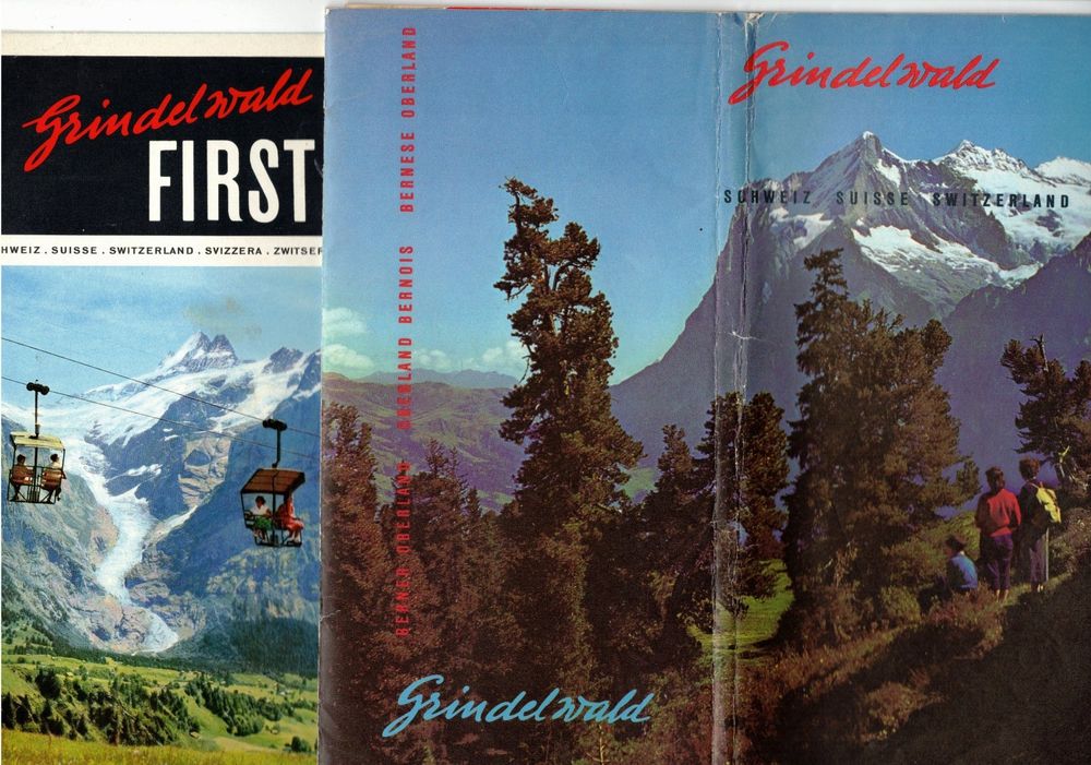 7 Landkarten Prospekte Reklame Werbung Grindelwald (Gebraucht) in für ...