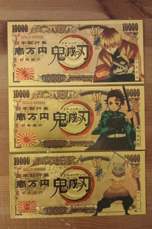 Anime Gold Banknote x3 Demon Slayer | Kaufen auf Ricardo