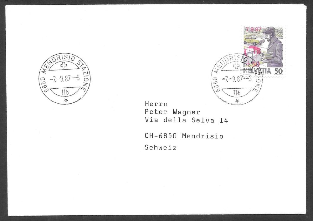 FDC W66 Unwetter ET Mendrisio Stazione 7.9.1987 | Kaufen auf Ricardo