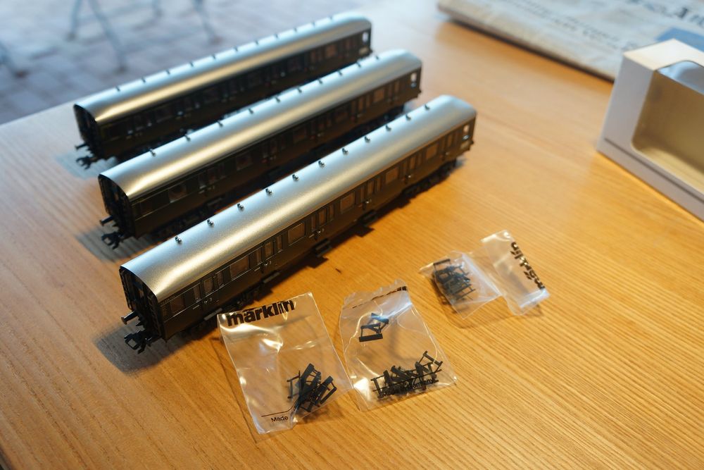 Märklin 43100 + 43110 + 43110, 3 4-Achs DB-Abteilwagen (Gebraucht) in ...