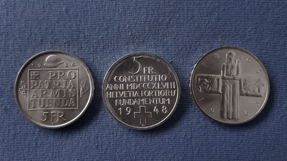 3x5 Fr Silber Gedenkmünzen 1936-1948-1963 ab nur 1 Fr !!! (Gebraucht) in Camignolo für CHF 27 ...