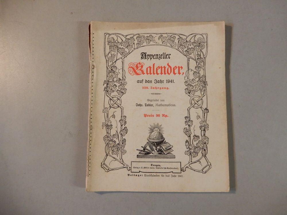 Appenzeller Kalender 1941, 220. Jahrgang, Top Zustand! (Gebraucht) in ...