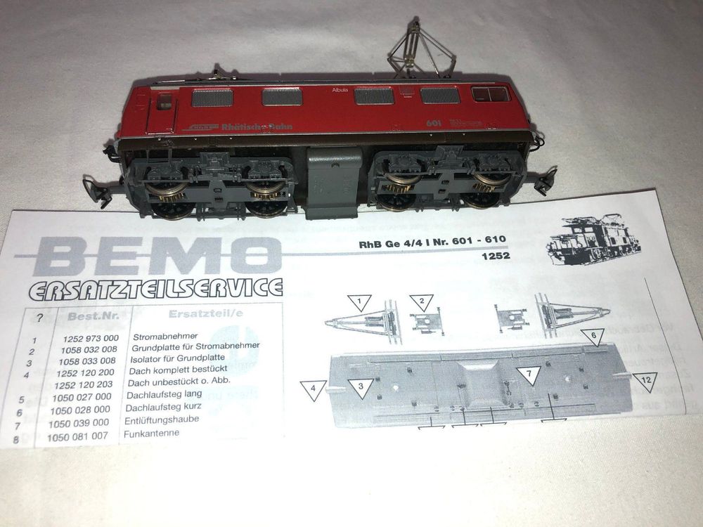 Bemo 1252 121 RhB Ge 4/4I 601 Albula rot | Kaufen auf Ricardo